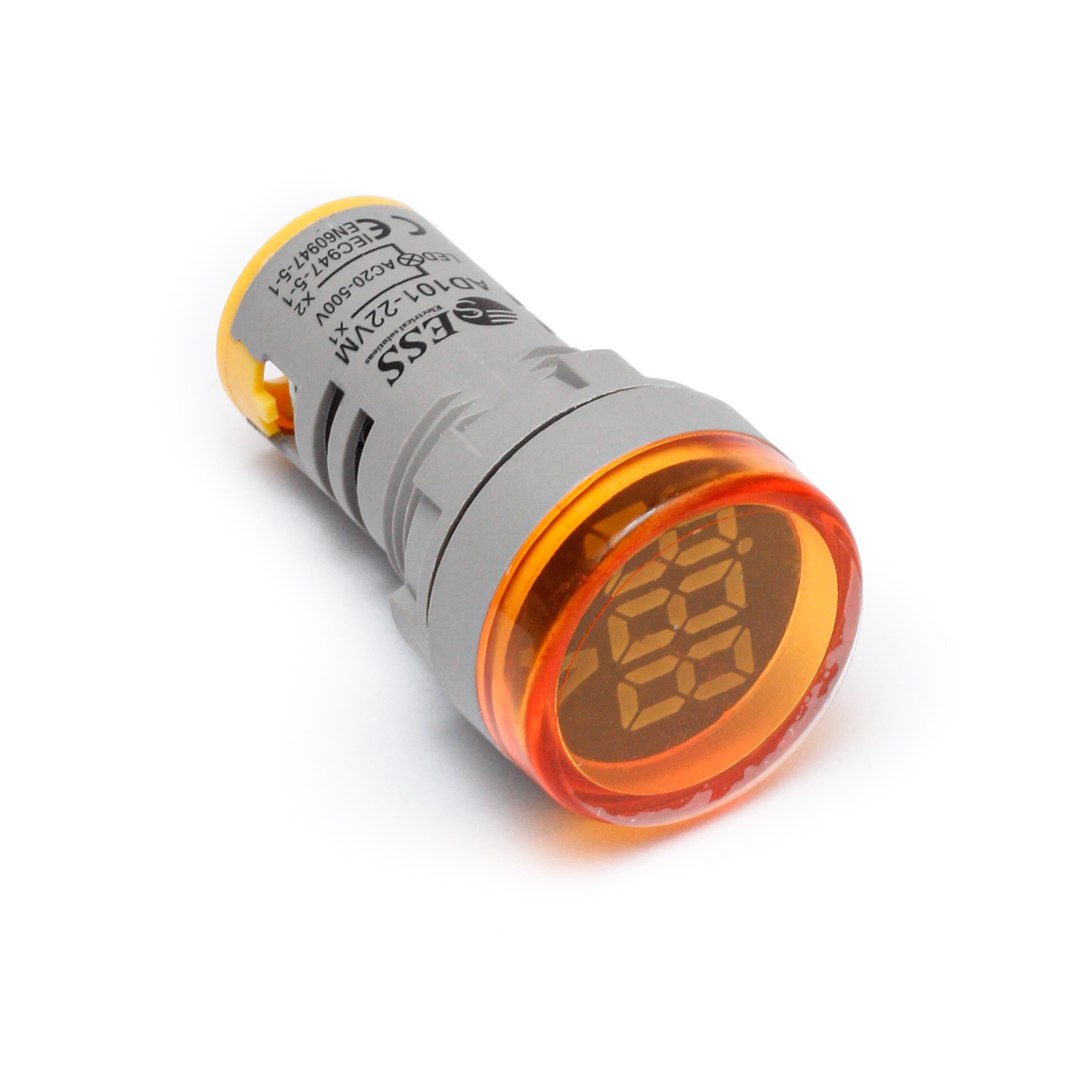 Светодиодный цифровой вольтметр AD101-22vm 220V желтый